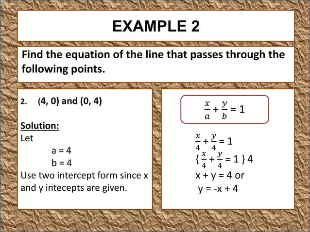 two intercept form | PPTX | Physics | Science