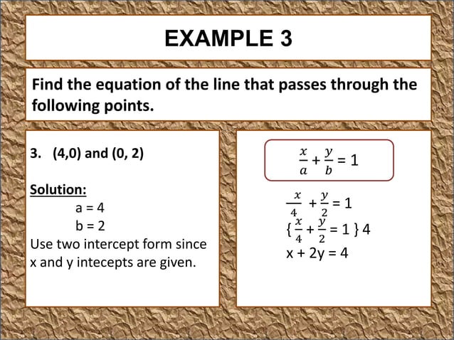 two intercept form | PPTX | Physics | Science