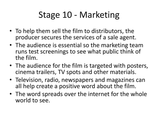 12 stages of film making | PPT