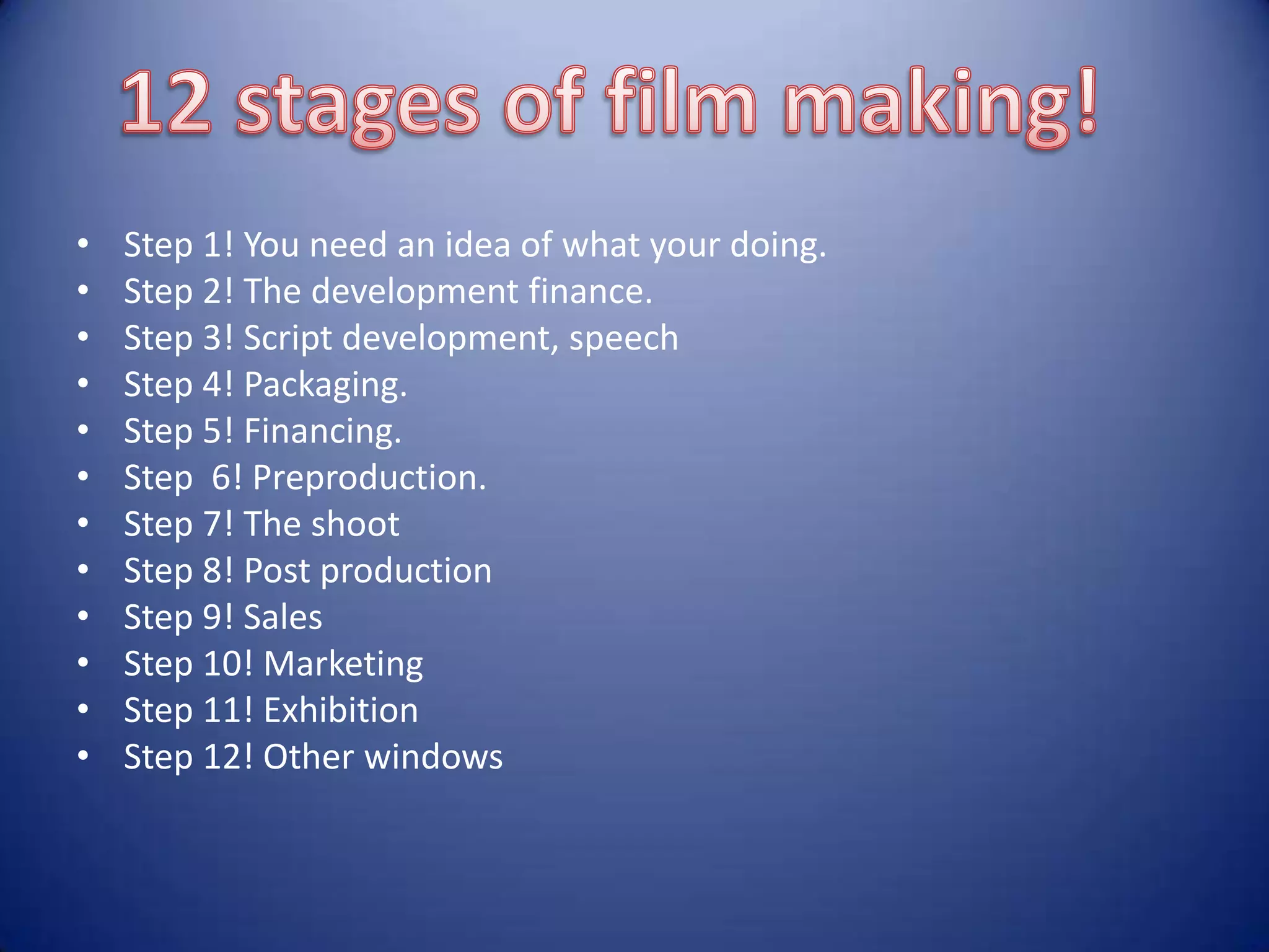 12 stages of making a film | PPTX