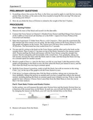 Static And Kinetic Friction Lab
