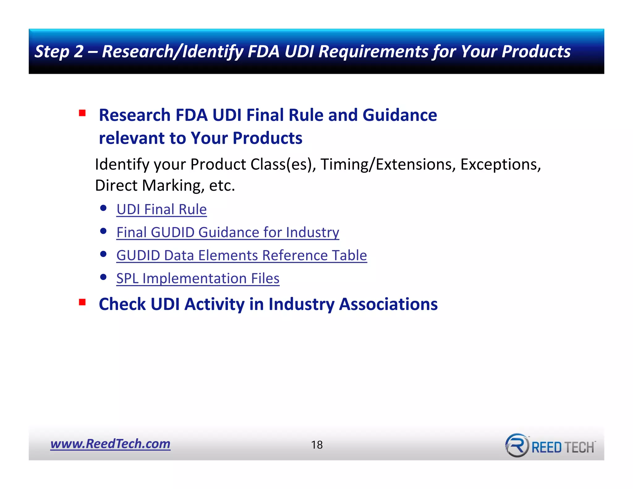 12 Steps for Medical Device UDI Submissions to the FDA GUDID | PDF