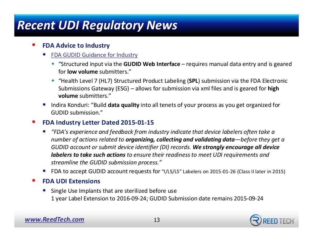 12 Steps for Medical Device UDI Submissions to the FDA GUDID