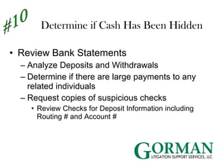 12 Steps to Locating Hidden Assets | PPT