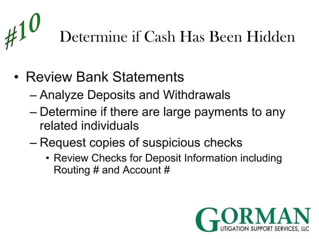 12 Steps to Locating Hidden Assets | PPT