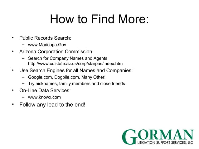 12 Steps to Locating Hidden Assets | PPT
