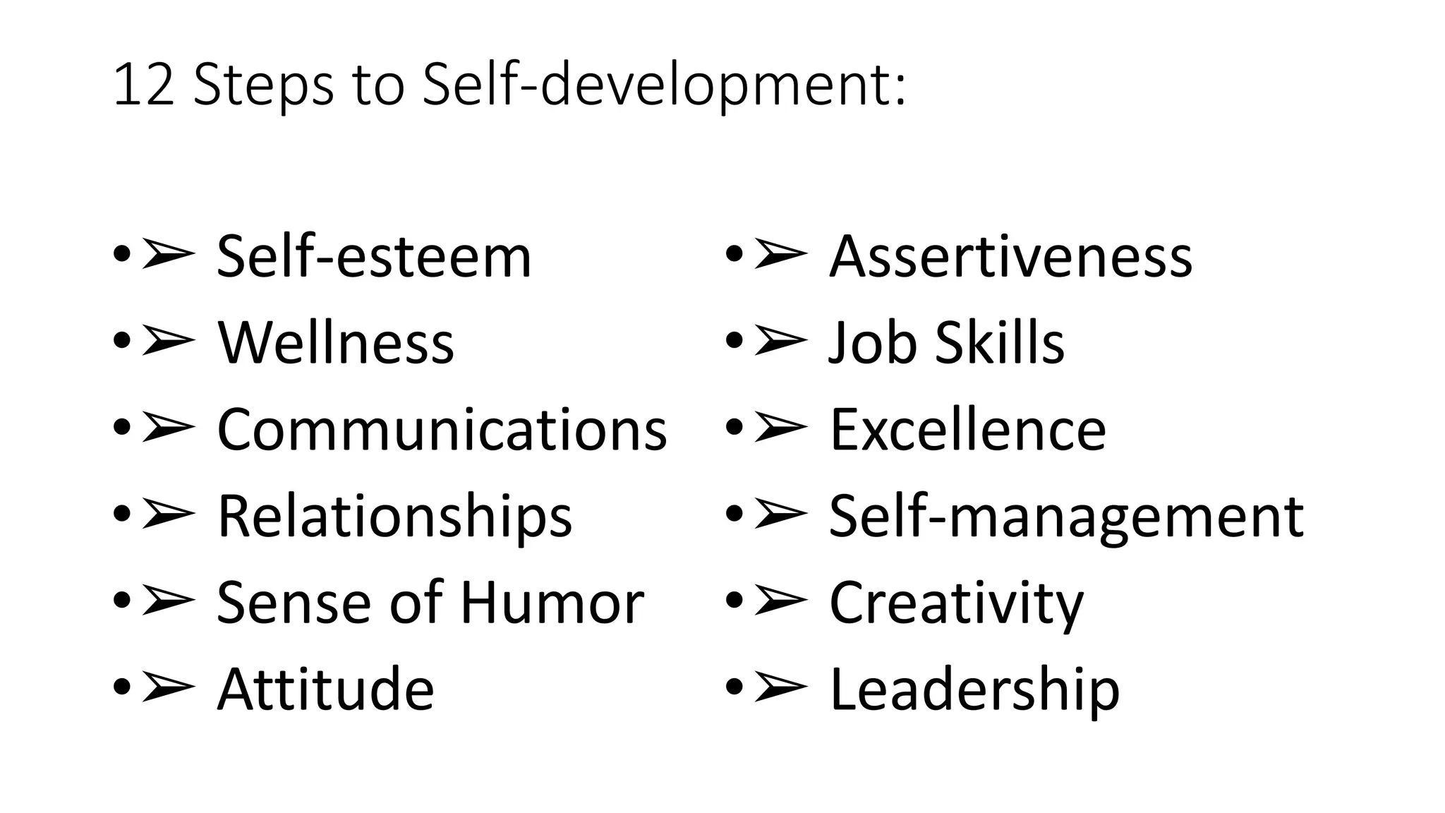 12 Steps to self development and assessment | PPTX