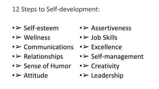 12 Steps to self development and assessment | PPTX