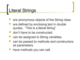 string class, method, object, array, var | PPT