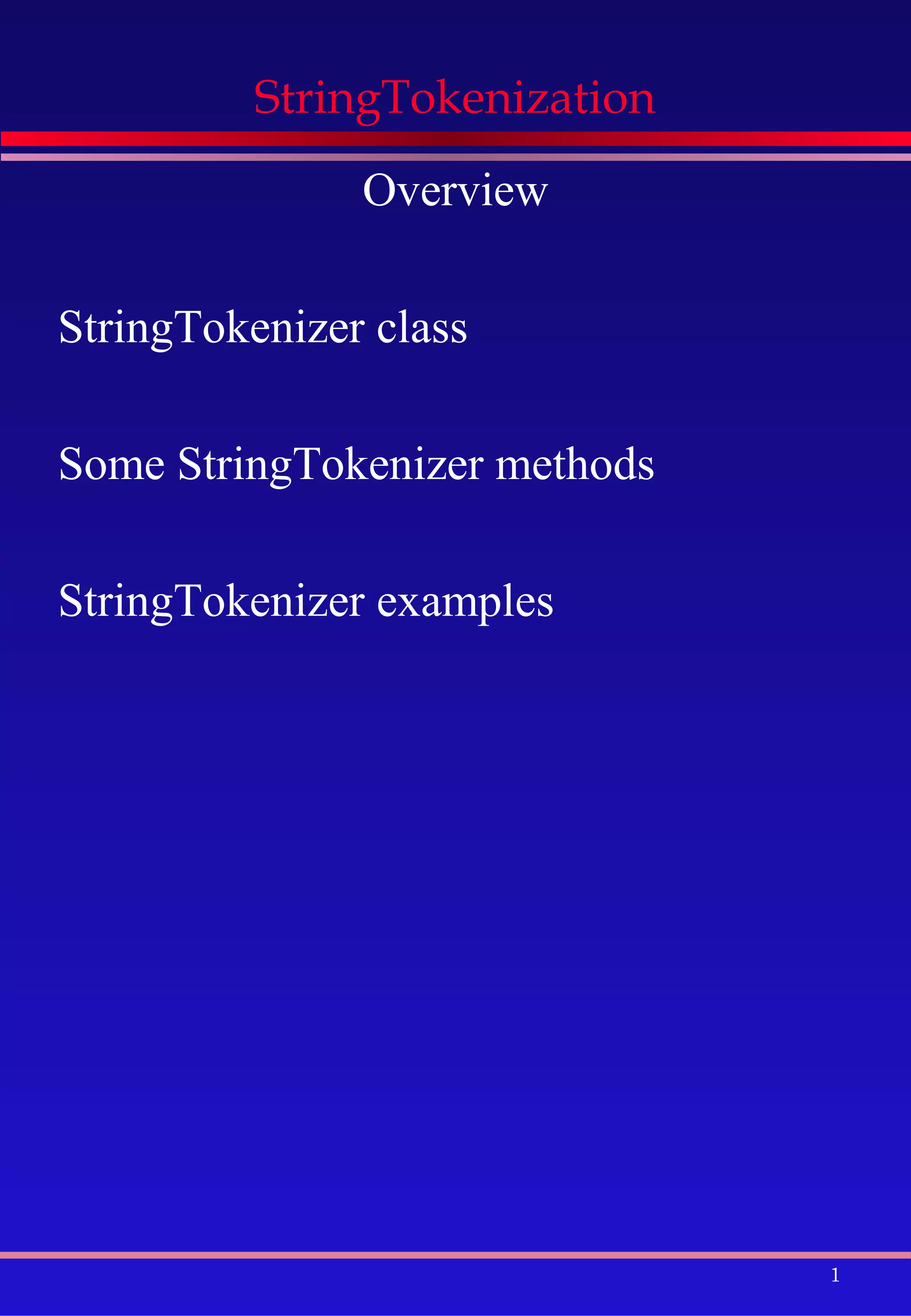 string tokenization | PPT | Programming Languages | Computing