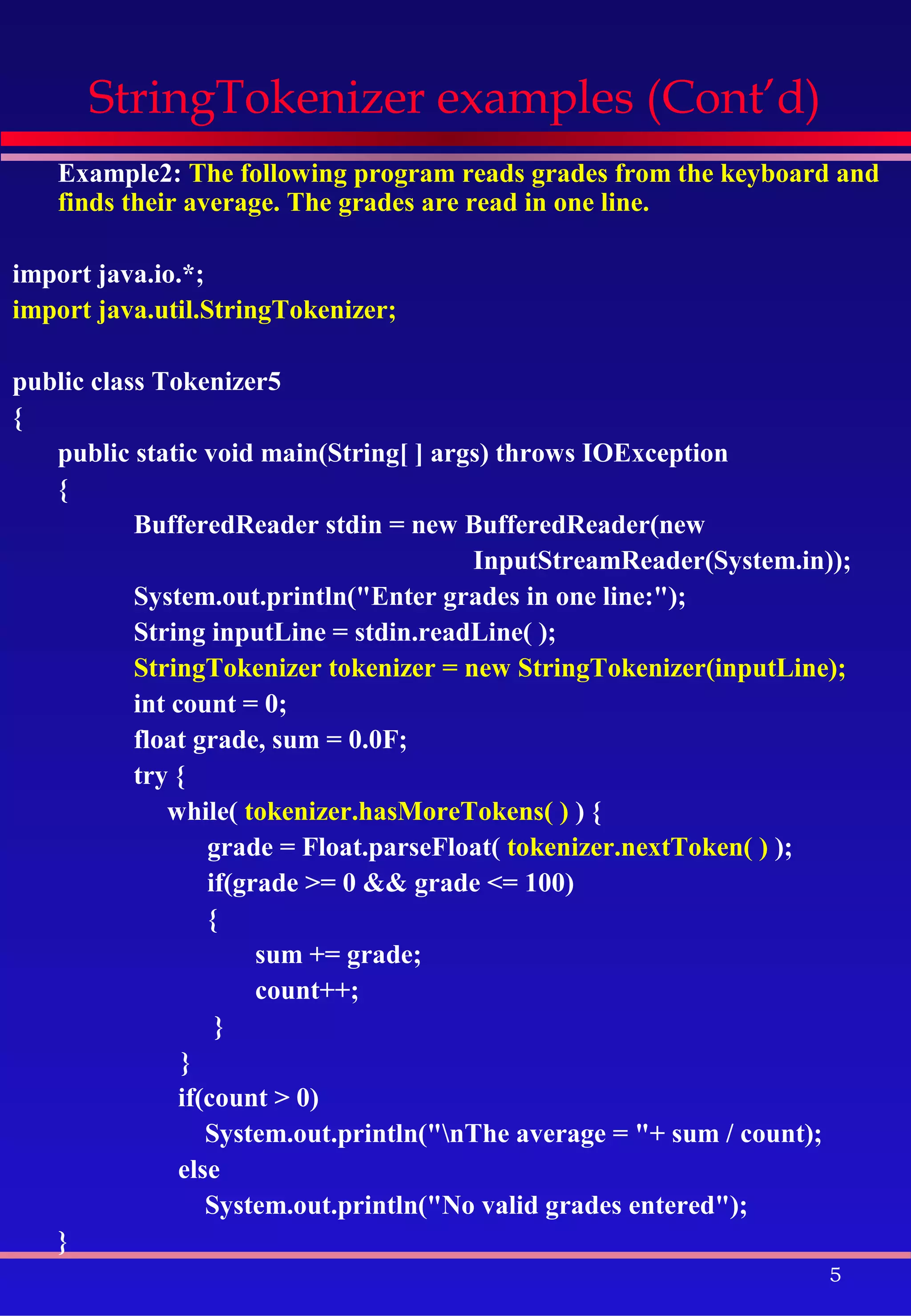 string tokenization | PPT | Programming Languages | Computing