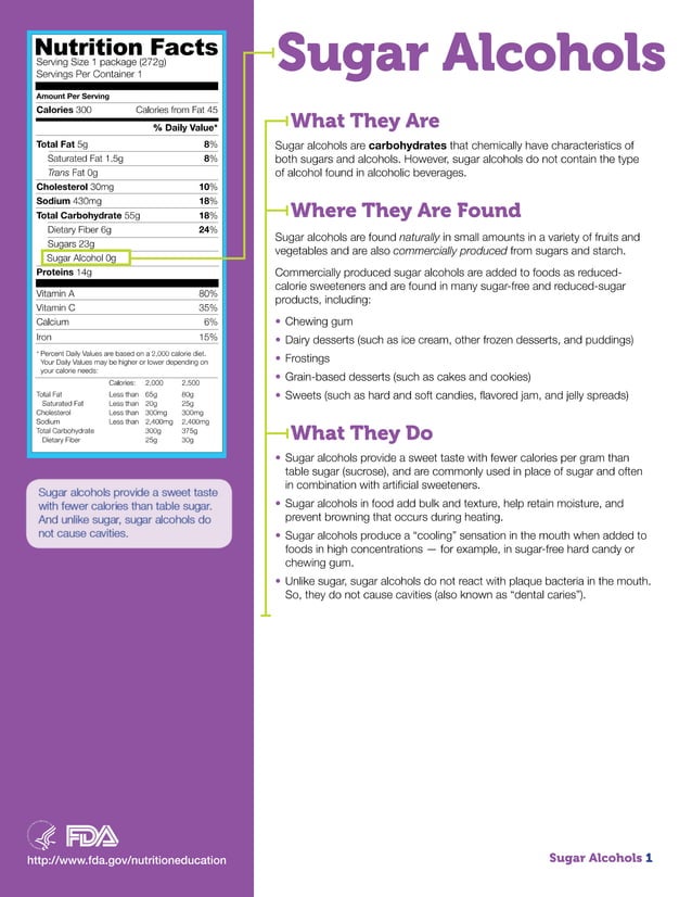 12 sugar alcohols fda chart | PDF