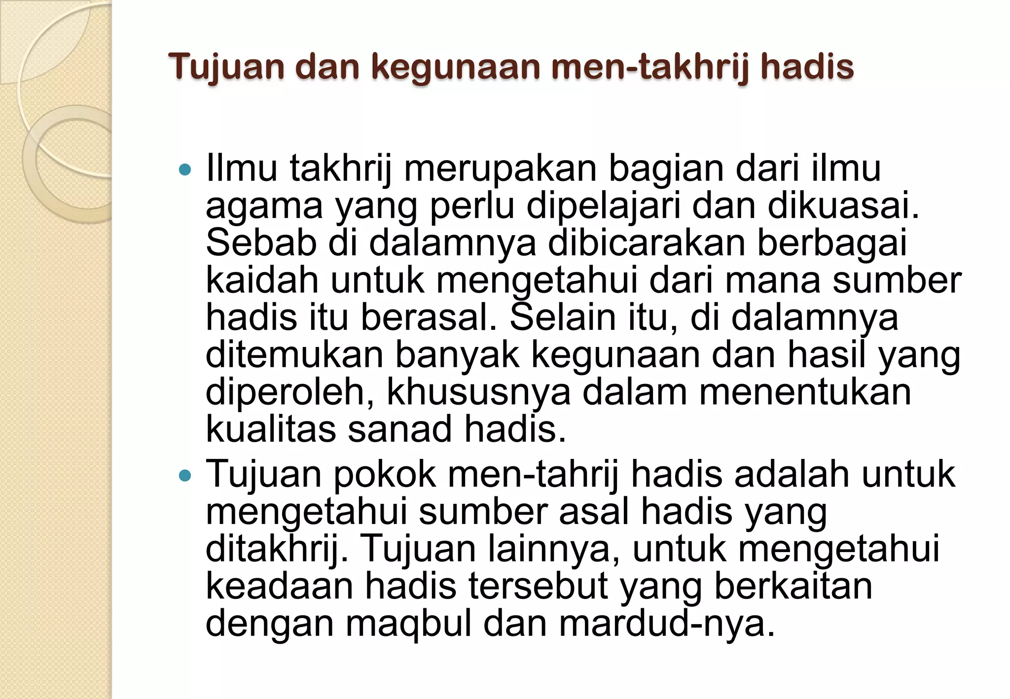 12 takhrij hadits | PPTX
