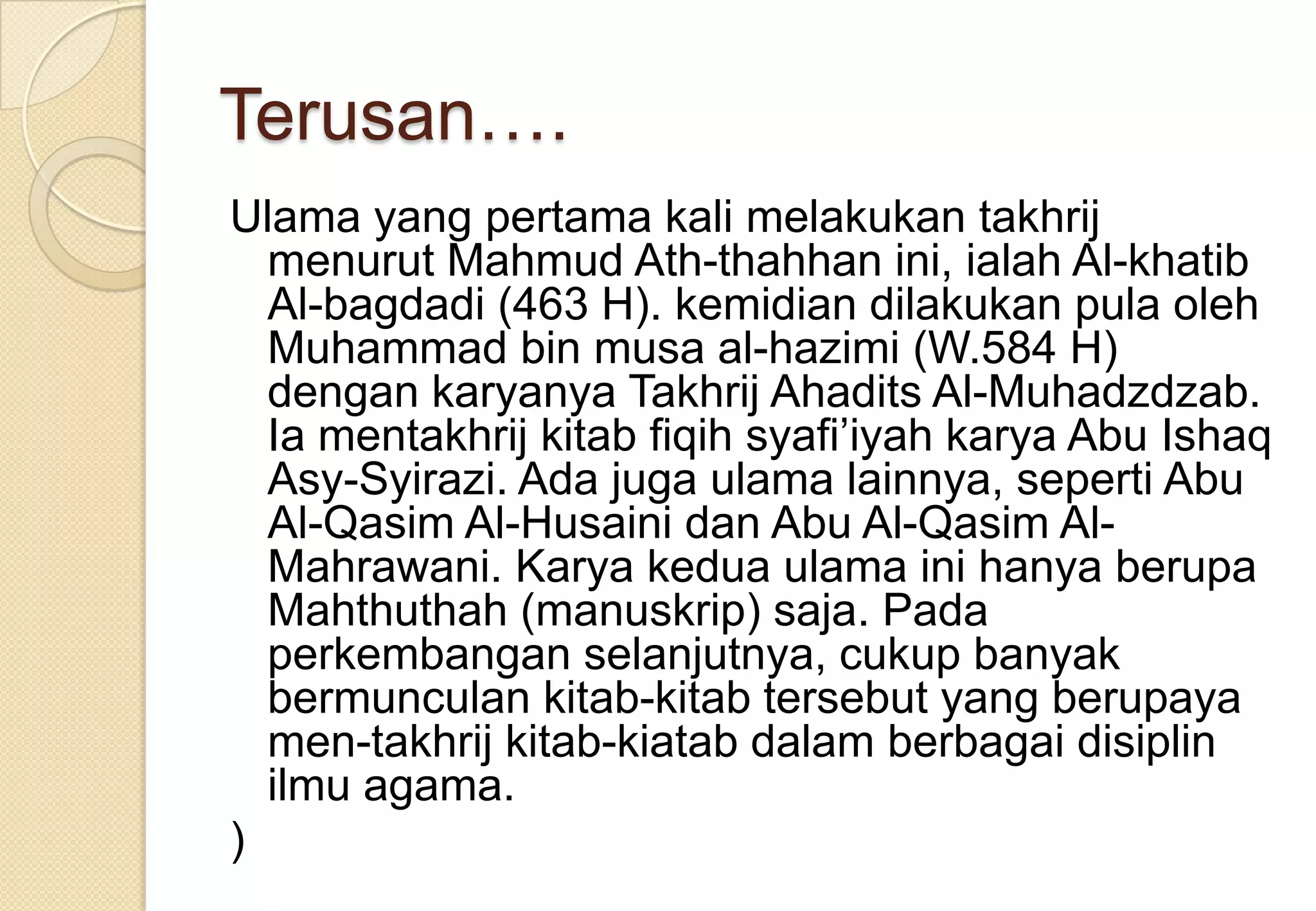 12 takhrij hadits | PPTX