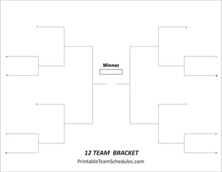 Printable 12 Team Bracket