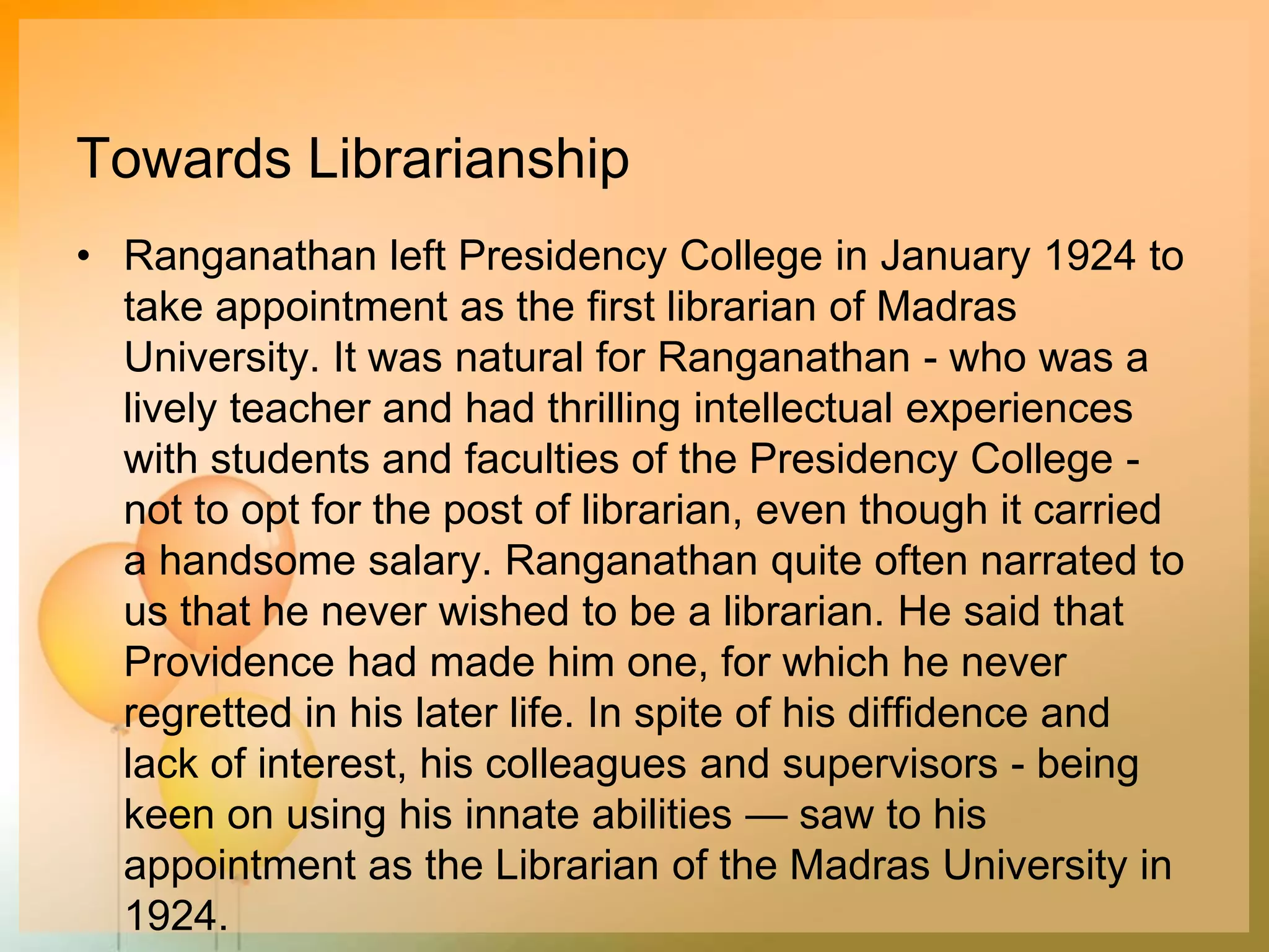 12th august is celebrated as national librarian’s day | PPTX