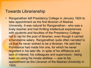 12th august is celebrated as national librarian’s day | PPTX