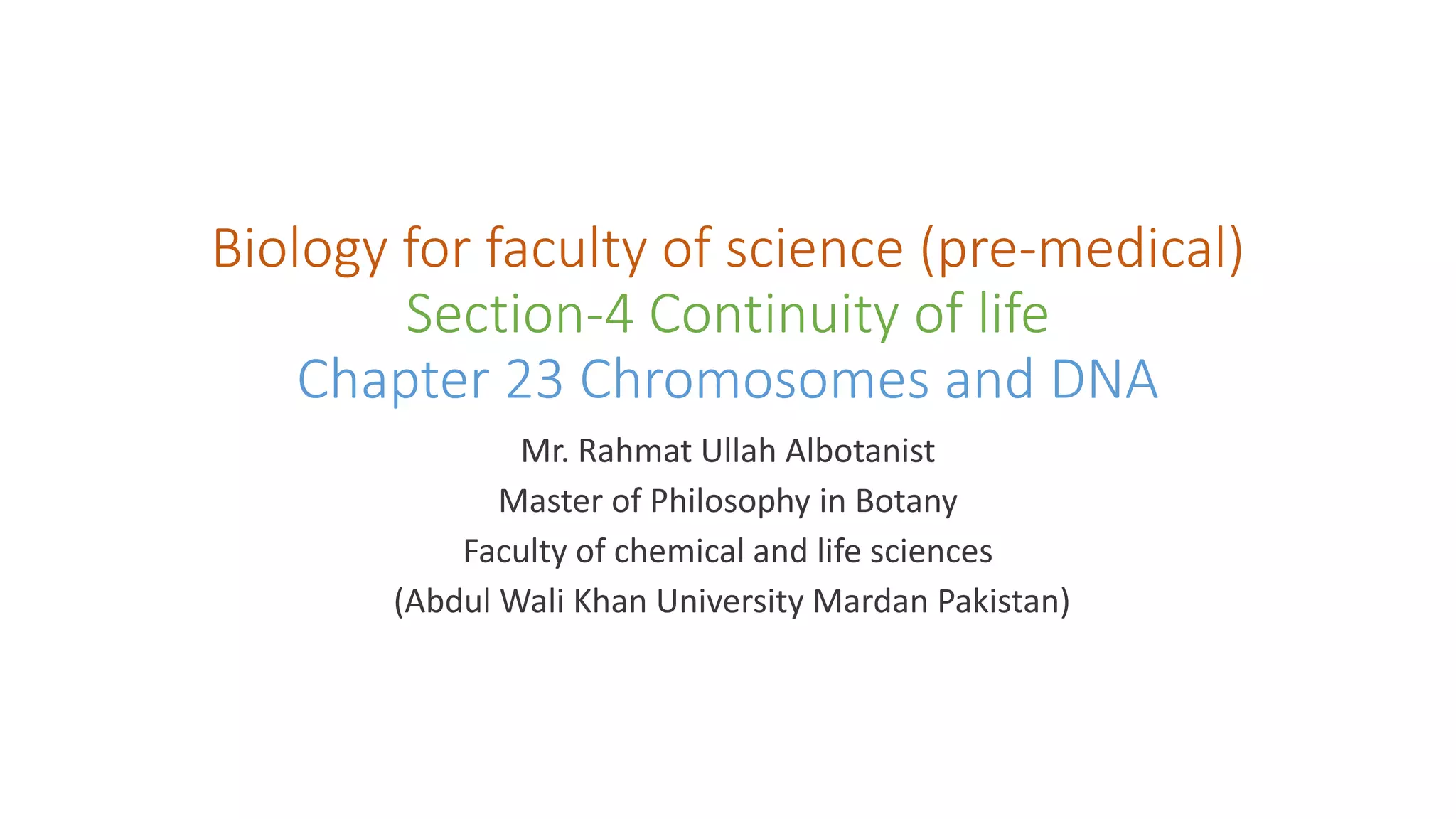 chromosomes and DNA | PPTX