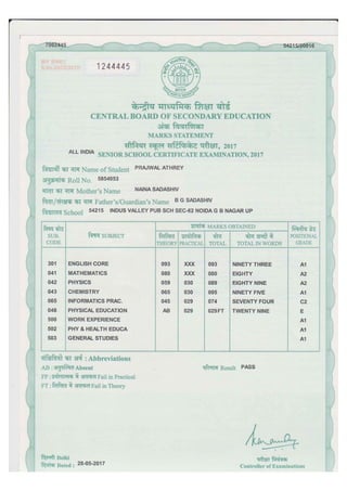 12THE-CLASS-MARKS-SHEET | PDF
