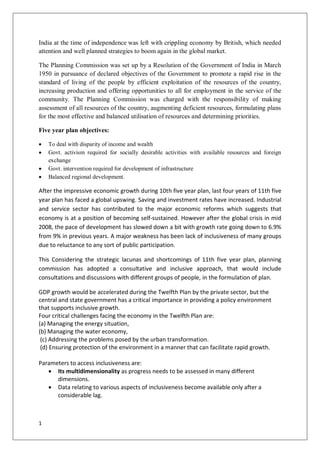 12th five year plan | PDF