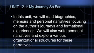 12th grade english unit 12 1 journeys x2 | PPTX