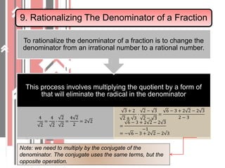 ROOTS AND RADICALS - ELEMENTARY ALGEBRA | PPT