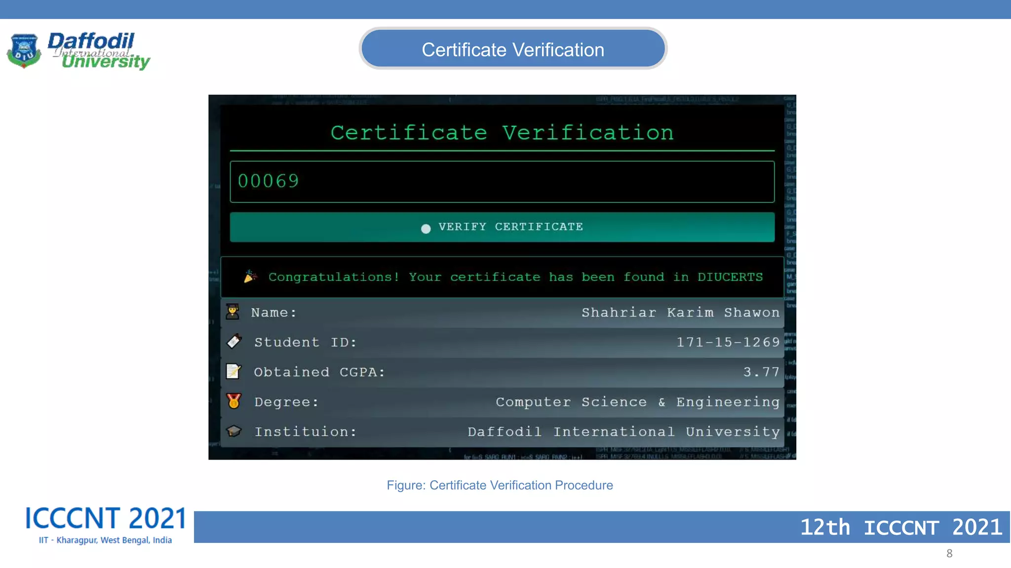 Blockchain based certificate verification | PPT