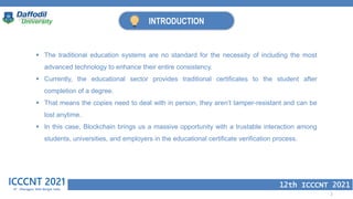 Blockchain based certificate verification | PPT