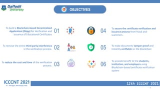 Blockchain based certificate verification | PPT