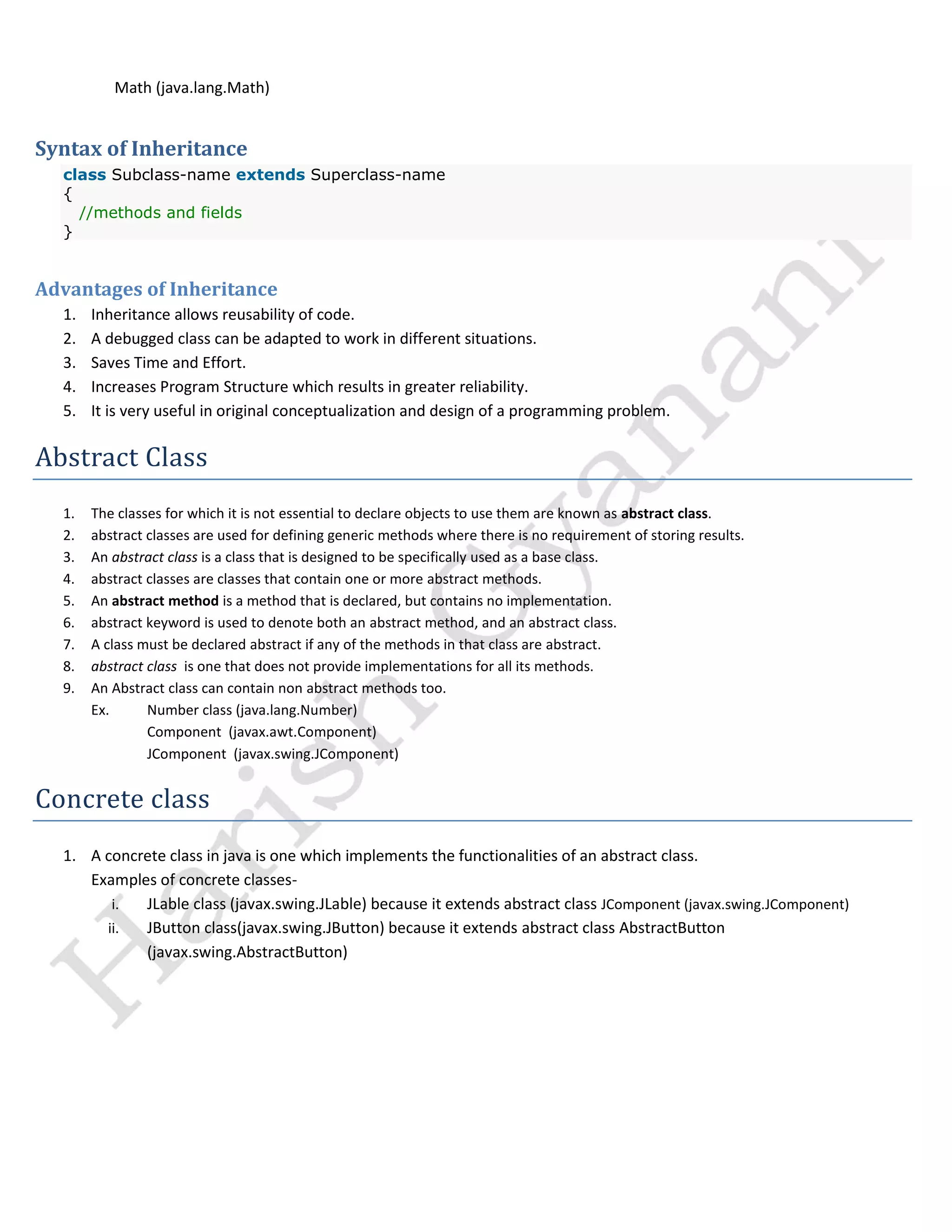 12th ip CBSE chapter 4 oop in java notes complete | PDF