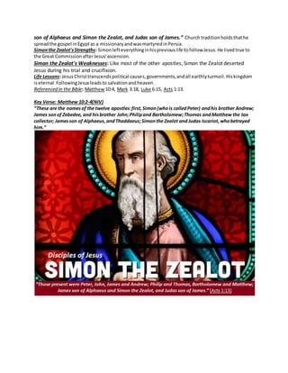12th January 2017 - Disciples of Jesus – Simon, the Zealot | DOCX