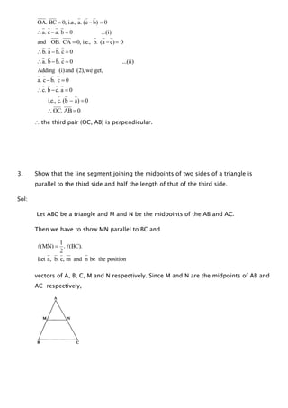 Class 12 Maths - Vectors | PDF