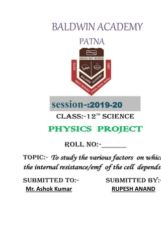 12th physics project on ldr by rupesh | PPTX | Educational Assessment ...