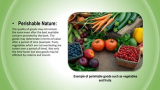 Advantages and disadvantages of goods as security | PPT