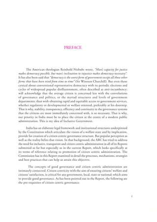 Second ARC(12th report)- citizen centric administration | PDF