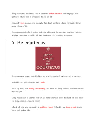 12 tips for personality development | DOCX