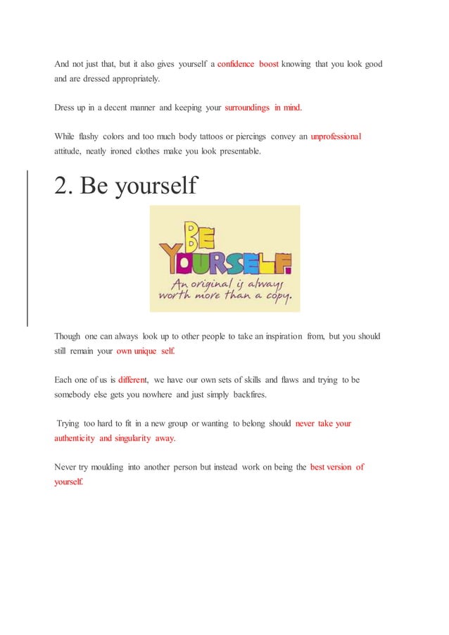 12 tips for personality development | DOCX | Dating | Family and ...