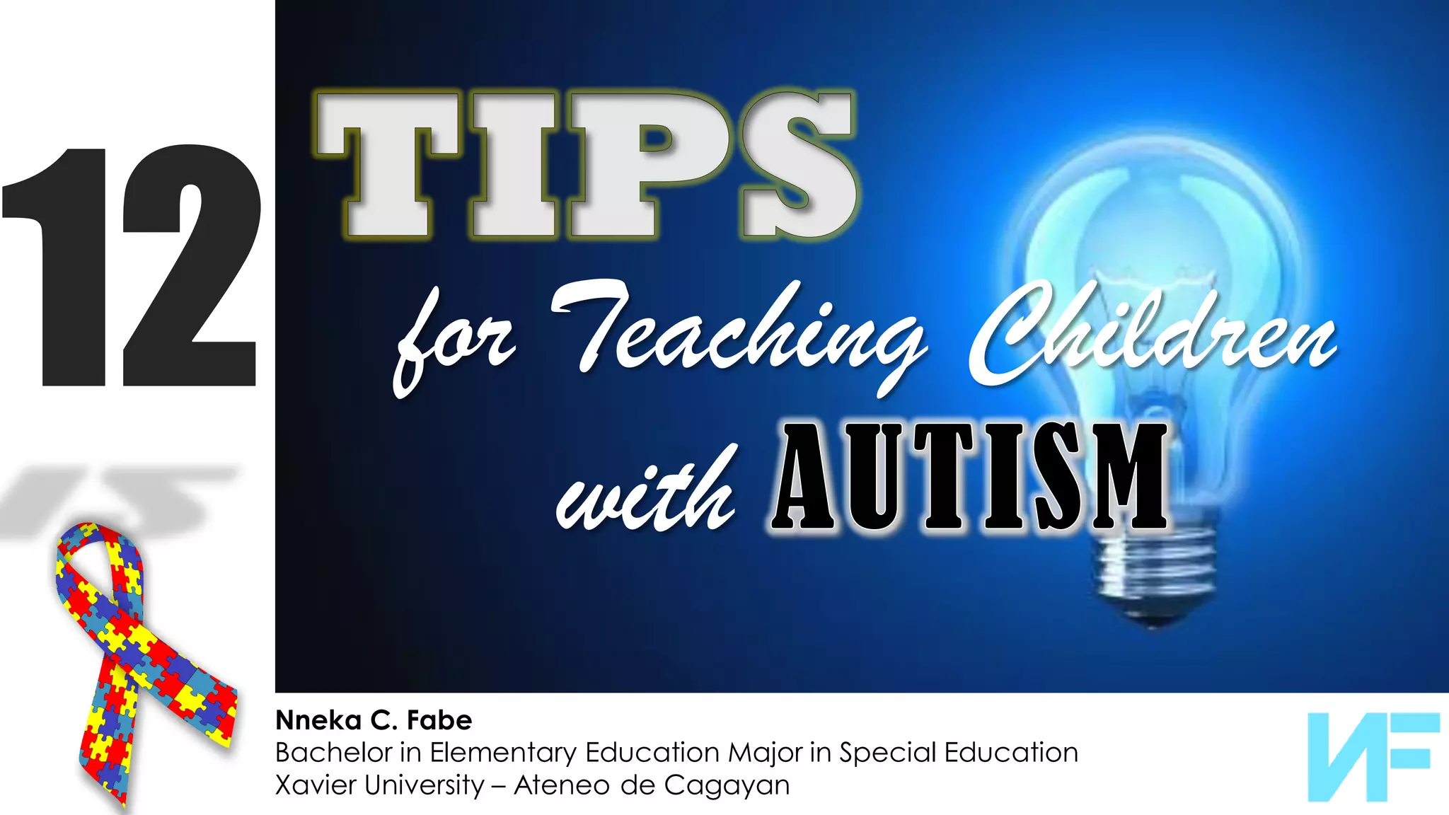 12 Tips for Teaching Children with Autism | PDF | Brain and Nervous ...