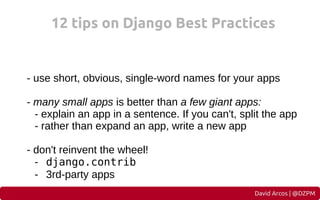 12 tips on Django Best Practices | PPT