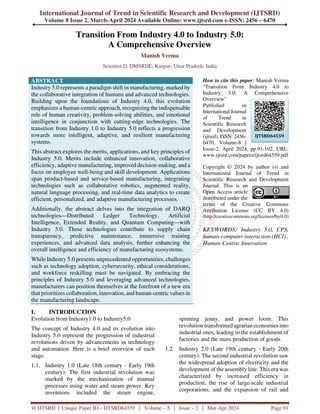 Transition From Industry 4.0 to Industry 5.0 A Comprehensive Overview | PDF