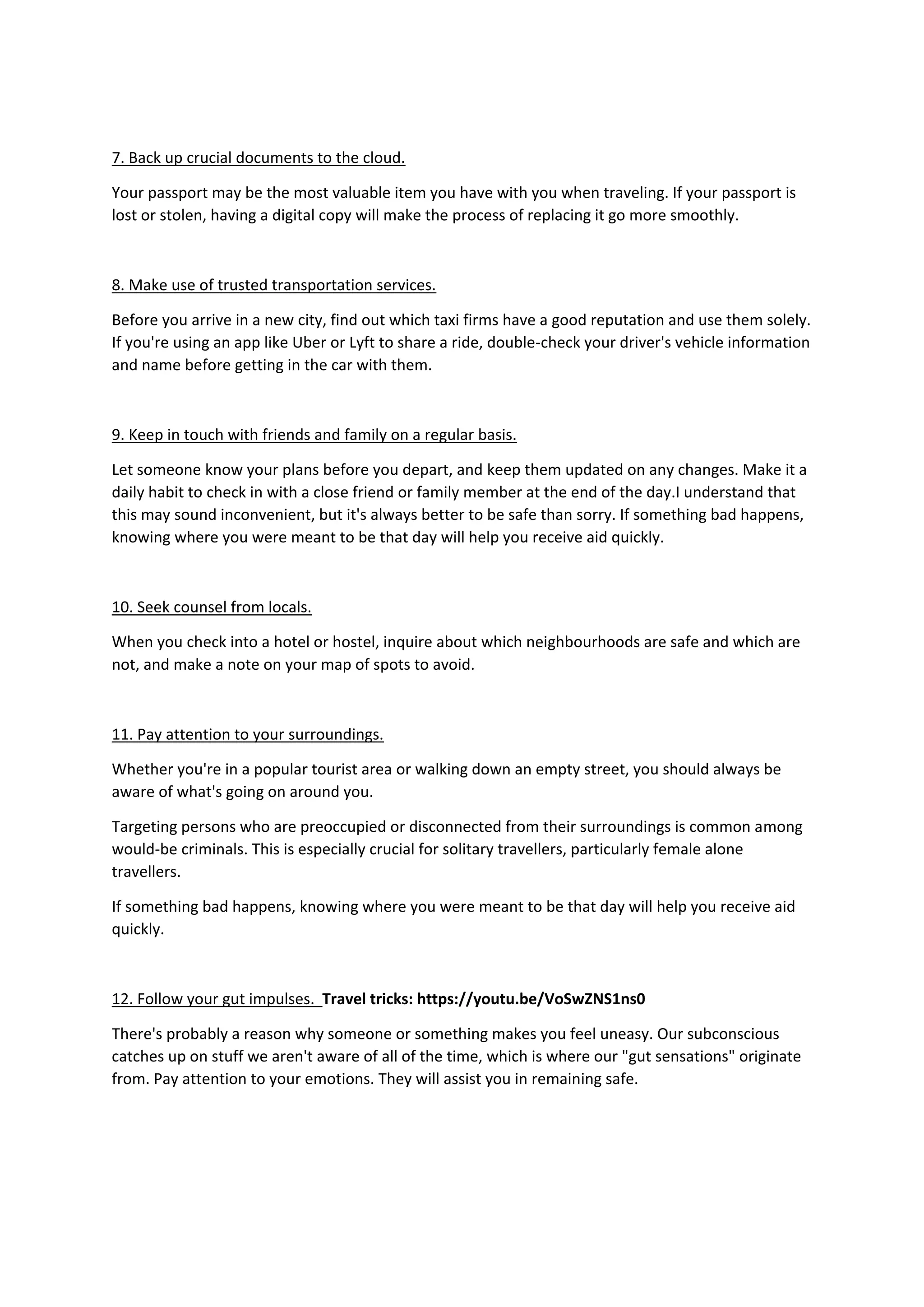 12 Travel Safety Tips For Your Next Vacay Pdf