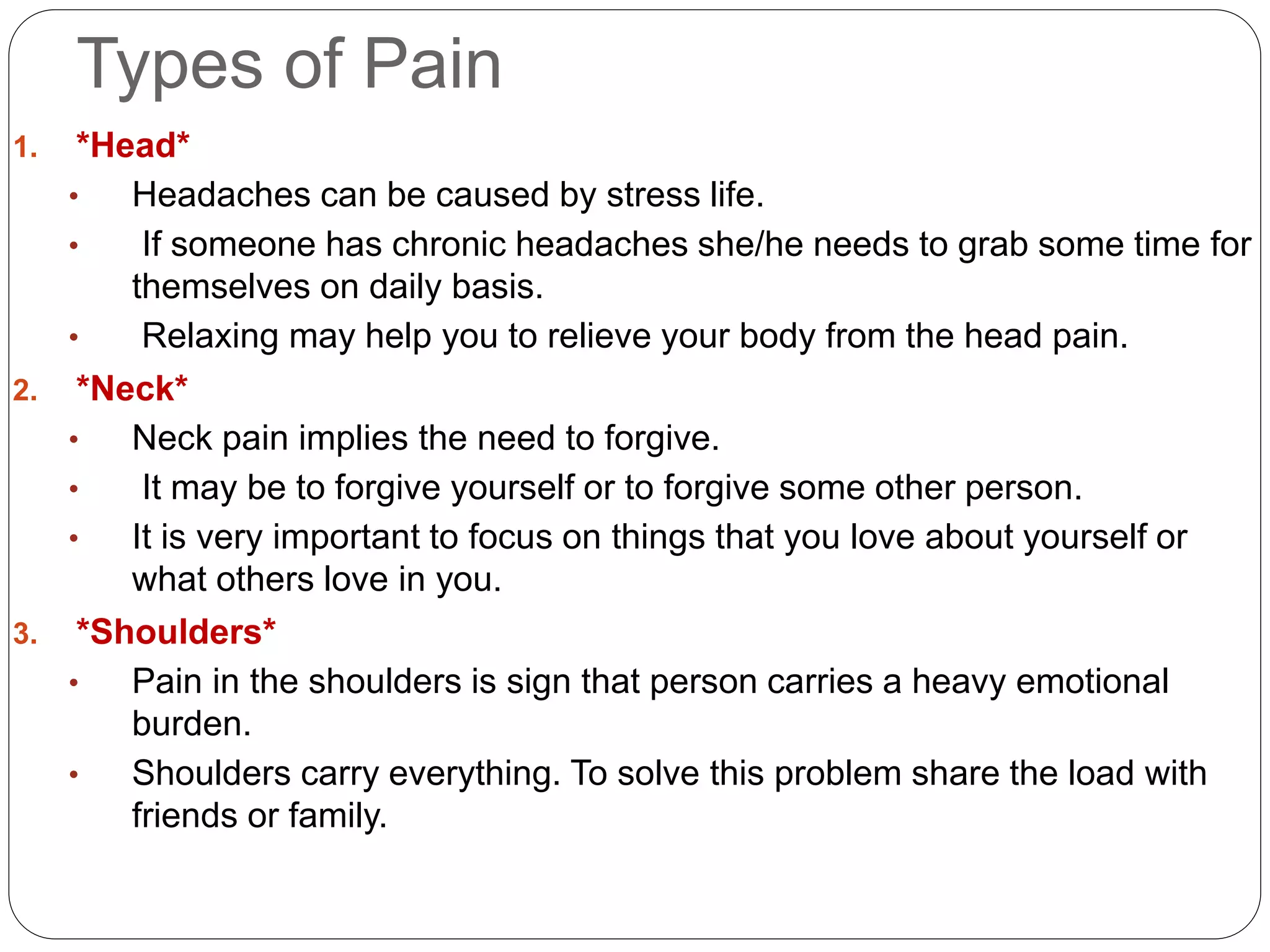 12 types of pain that are directly linked to emotion | PPTX