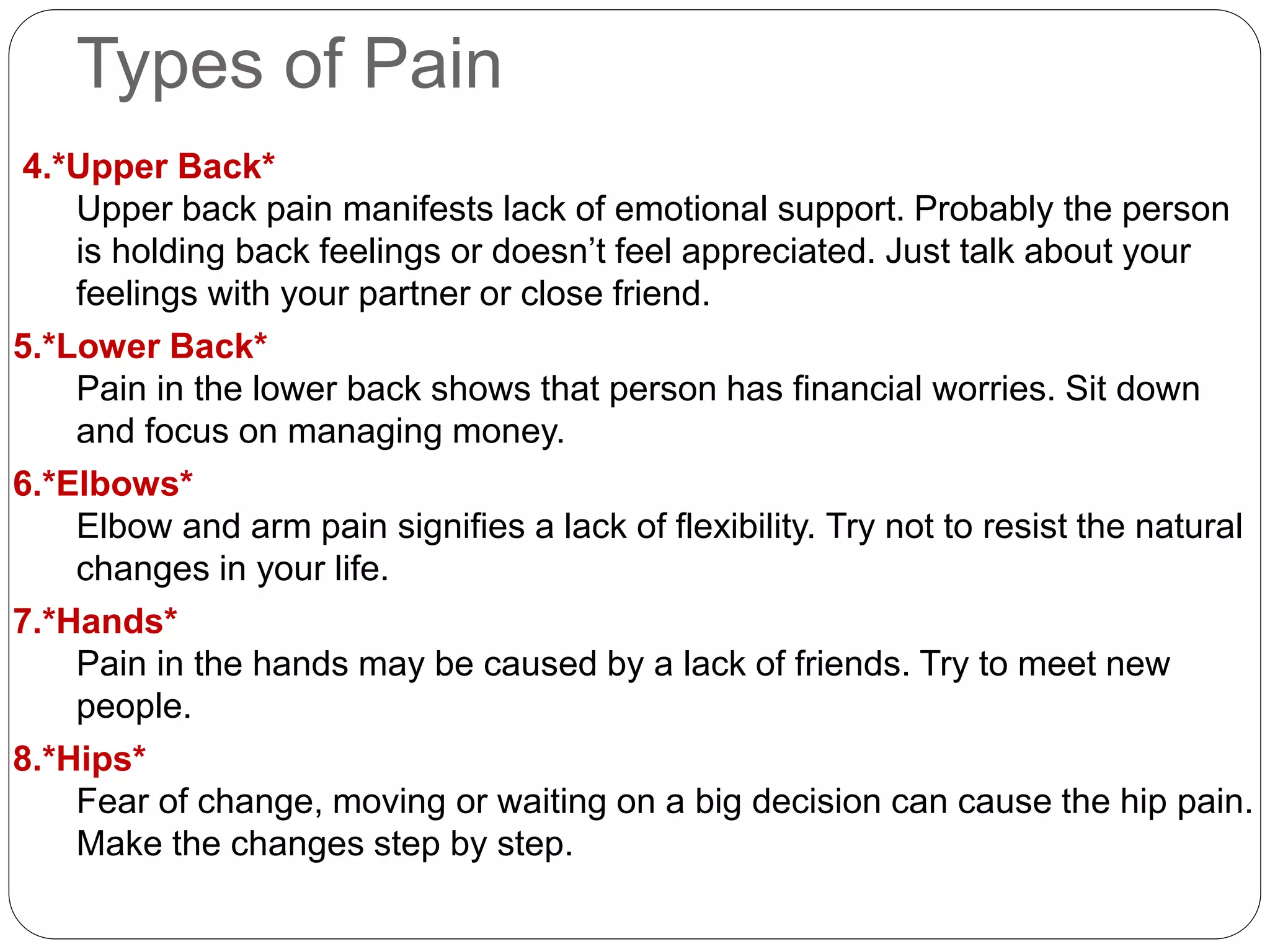 12 types of pain that are directly linked to emotion | PPTX