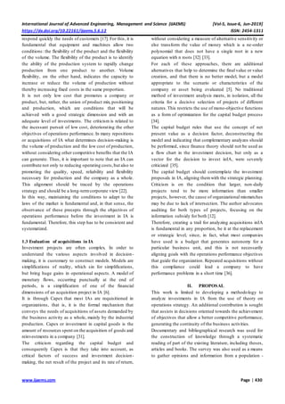 Using the MODO in Capital Expenditure | PDF