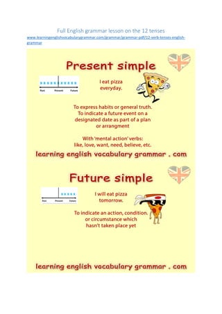12 verb tenses English grammar PDF | PDF