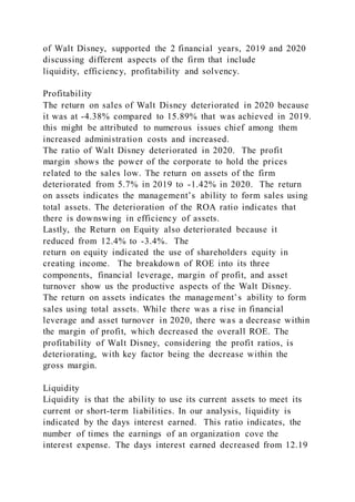 12Walt Disney Company Financial Ratios Calculation 201 | DOCX