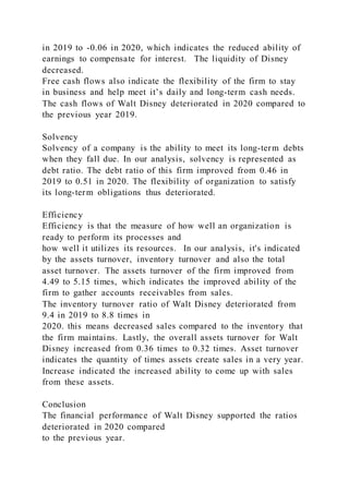 12Walt Disney Company Financial Ratios Calculation 201 | DOCX