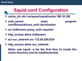Linux System Administration - Web Server and squid setup | PPT