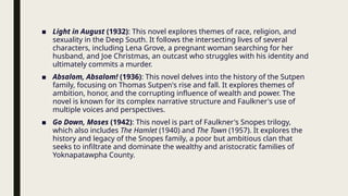 William Faulkner A Present of Faulkner’s life | PPTX