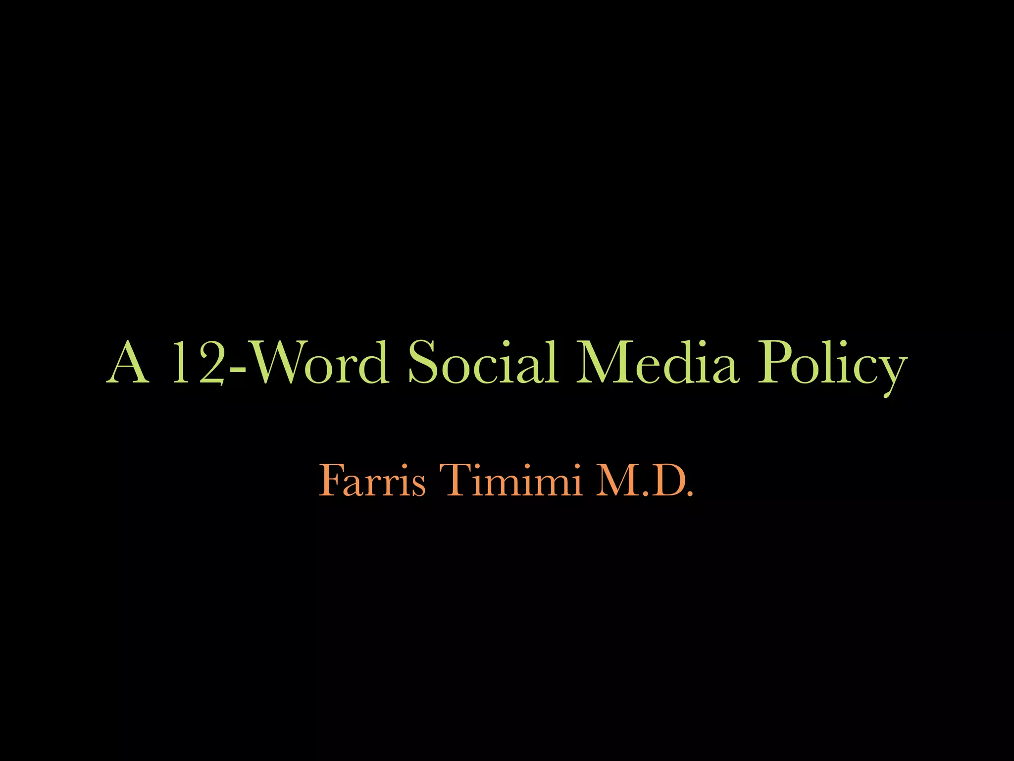 12 Word Social Media Policy | PDF